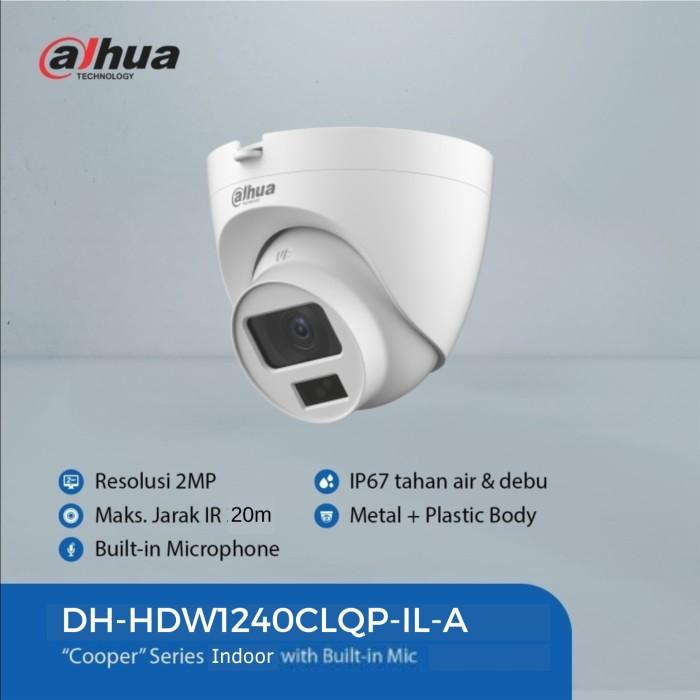 Jual DAHUA Eyeball Camera Indoor HDW1240CLQP-IL-A Full Color 2MP Audio ...
