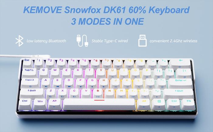 Jual DT KEMOVE Snowfox DK61 60Persen Wireless Mechanical Gaming ...