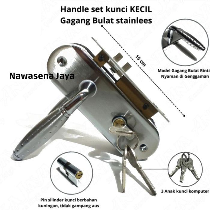 Jual Handle Set Kunci 15cm Kecil Kunci Pintu Ukuran Kecil (15cm) Bodi ...