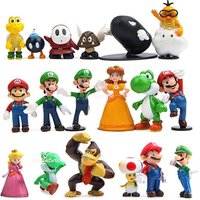 Jual Super Mario Kartun Mario Brothers Mini Action Figure Mario Luigi ...