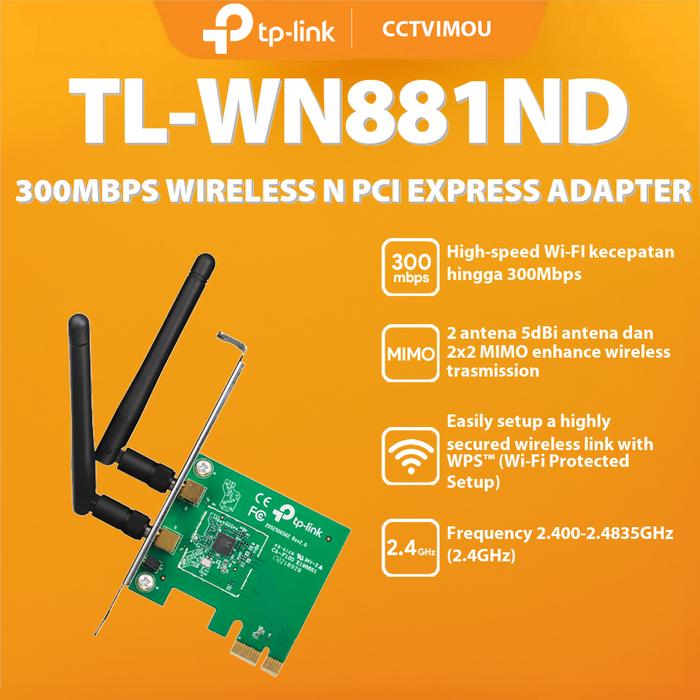 Jual TP-LINK TL-WN881ND 300MBPS WIRELESS N PCI EXPRESS ADAPTER RESMI ...