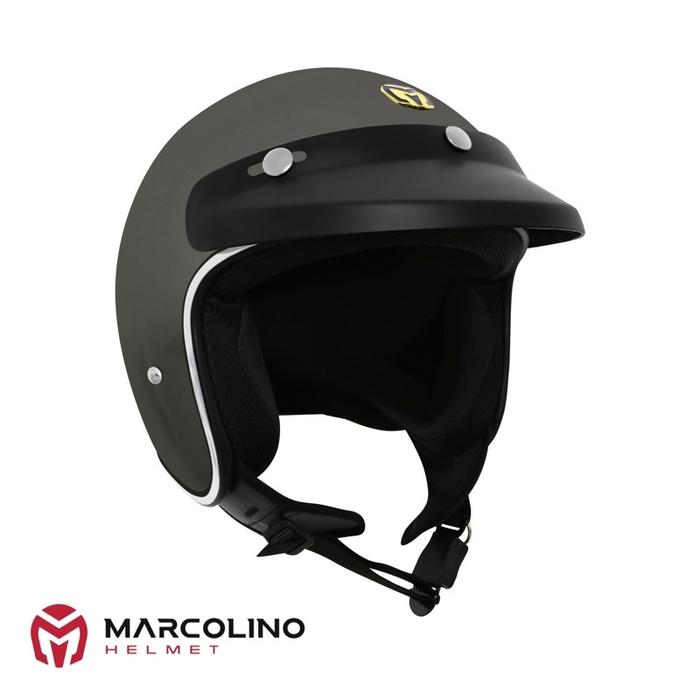 Jual Helm Bogo Retro Marcolino Classic Edition Abu-Abu Glossy SNI Pet ...
