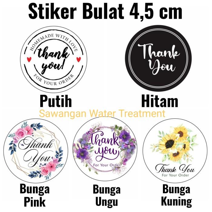 Jual (💘) Stiker Thank You Bulat isi 50 Lembar / Sticker Thank You Bulat ...