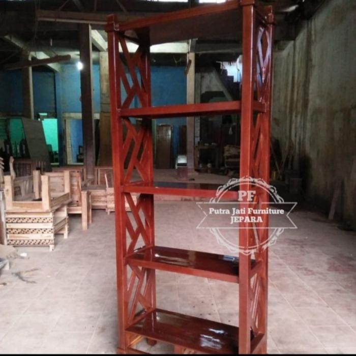 Jual Rak tempat buku /berkas kerja hiasan ruang tamu kayu jati ORIGINAL ...
