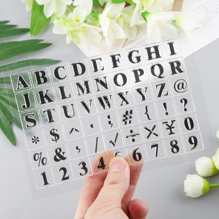 Jual Stempel Silikon Bening Motif Huruf Angka untuk Scrapbooking Album ...