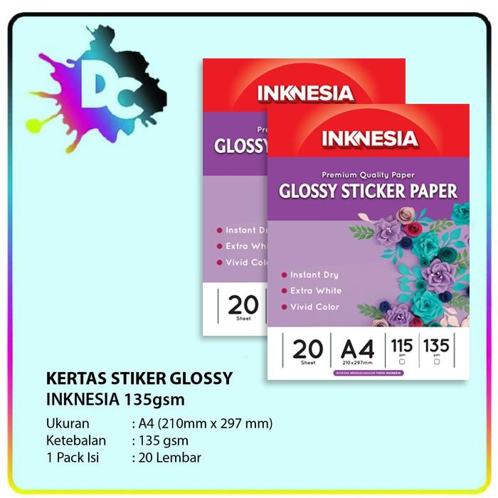 Jual 📏 Kertas Stiker - High Glossy Sticker Paper Inknesia A4 - Jakarta ...