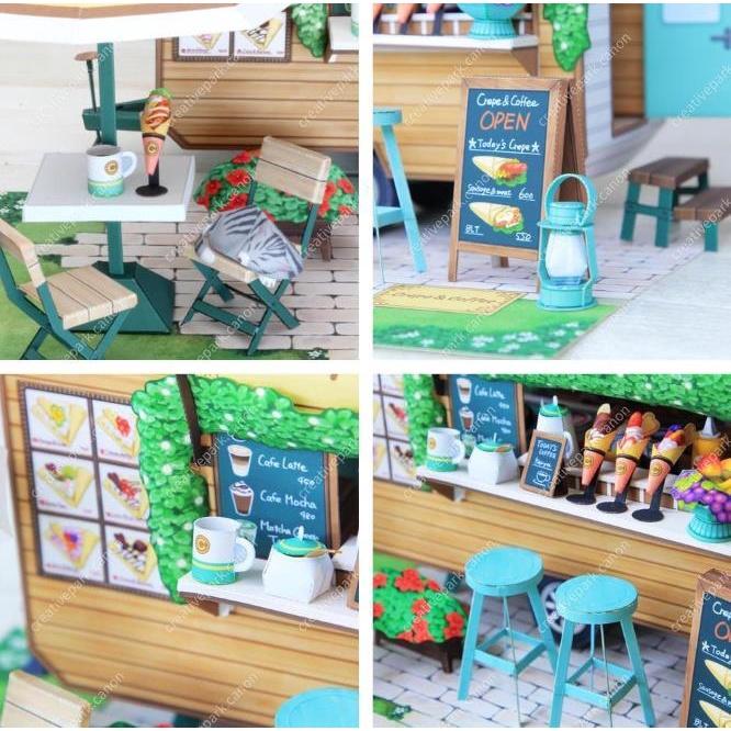 Jual DIY Papercraft Pola Diorama Crepes & Coffee Shop Jasmine Paper ...