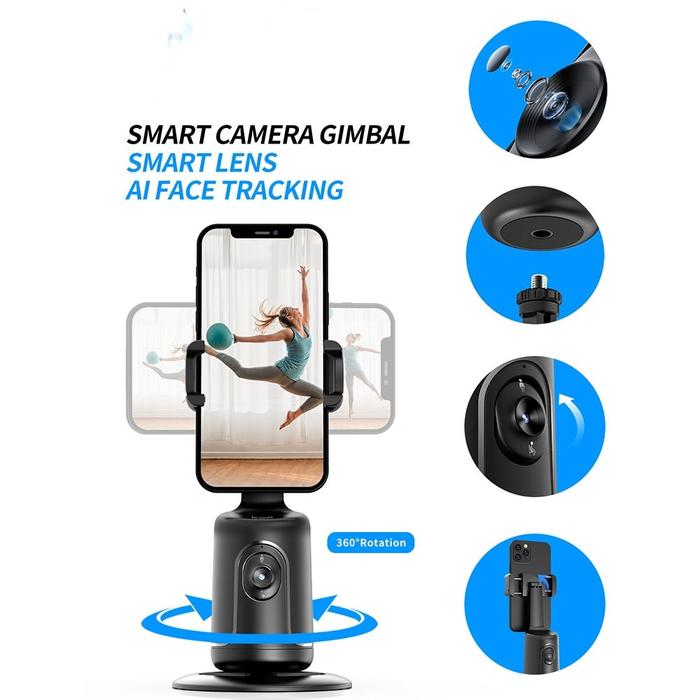 Jual Ai Smart Gimbal 360 Auto Face Tracking Gimbal All-In-One Rotation ...