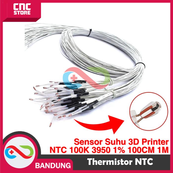 Jual SENSOR SUHU 3D PRINTER THERMISTOR NTC 100K 3950 1% 100K 100CM 1M ...