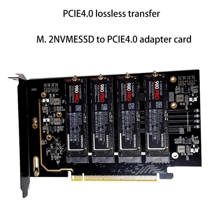 Jual Pci Express 4.0 X16 To 4 Port M.2 Nvme Ssd Adapter Raid Card Vroc ...