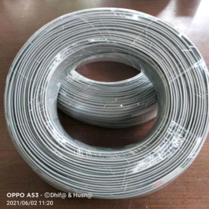 Jual KABEL LINE TELEPON (isi 4) 1 ROLL / 100MTR Warna Abu / Grey Telpon ...