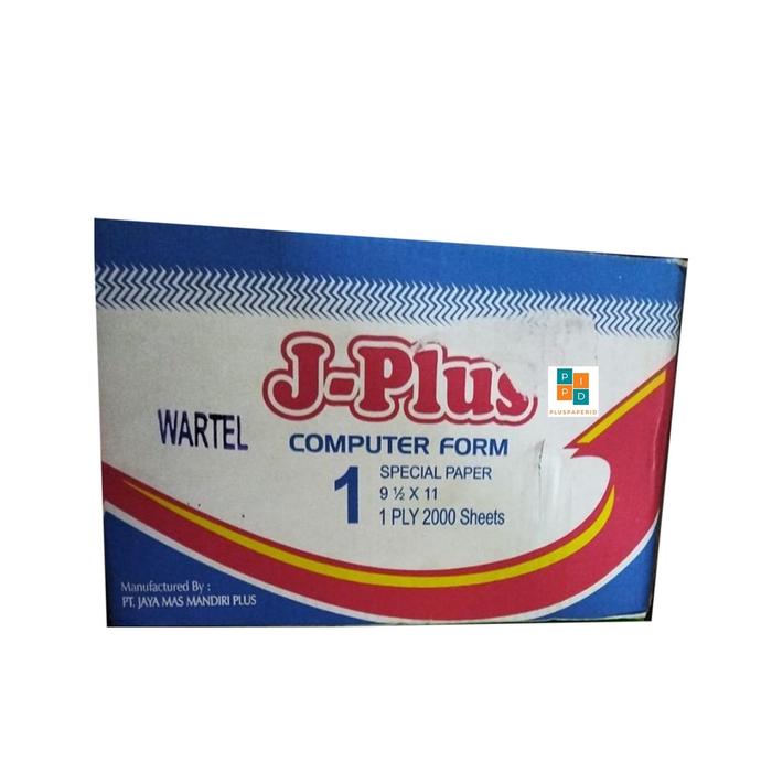 Jual J-Plus - Continous Form 1 Ply 9 1/2 X 11 Wartel Kertas Komputer ...