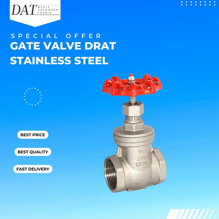 Jual 1" Stop Kran Air Keran Gate Valve Stainless Steel 1 Inch - Jakarta ...