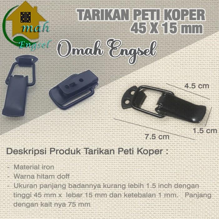 Jual Tarikan peti koper 15x45 mm hitam Overval koper dg kait panjang ...