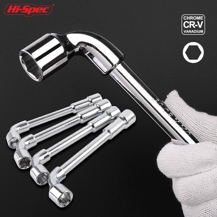 Jual Hi-Spec Socket Wrench L Shaped Angled Spanner Metric Hex Cr-V ...