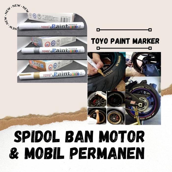 Jual SPIDOL BAN MOTOR DAN MOBIL | TOYO PAINT PERMANEN | SPIDOL TOYO ...