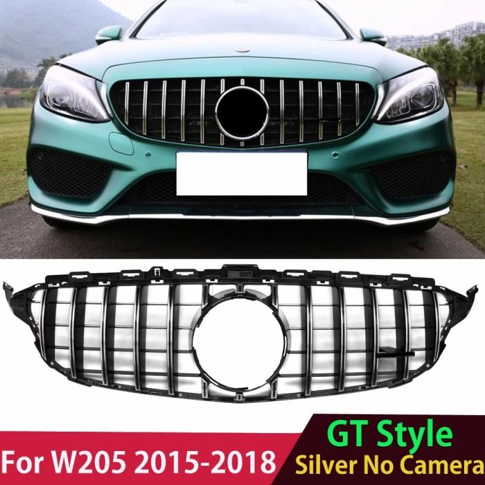 Jual Mercedes W205 Mercy C Class Grill Hidung Chrome Grille Diamond GTR ...