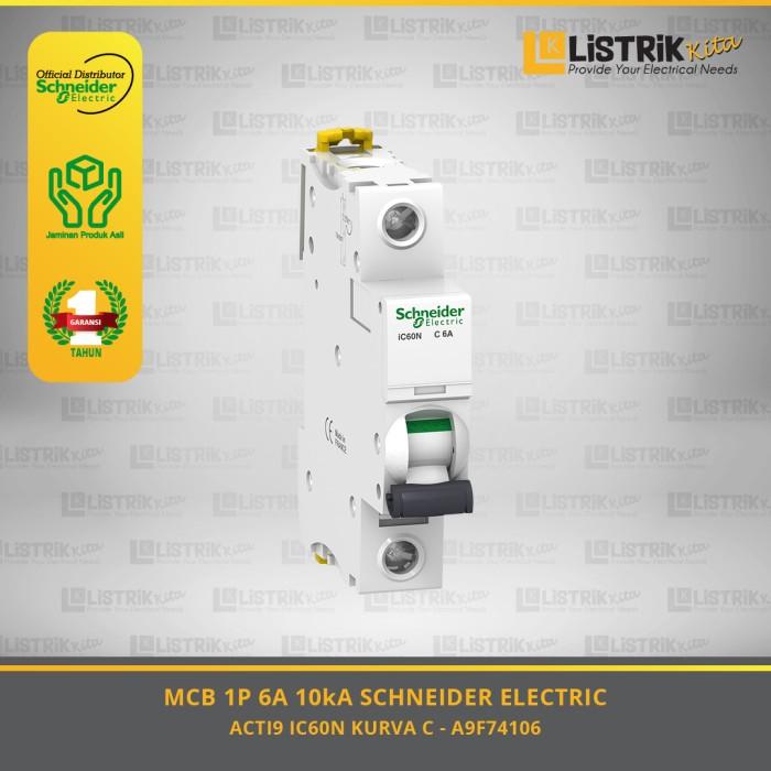Jual MCB SCHNEIDER iC60N 1P 6A 6kA/10kA C - A9F74106 - Jakarta Timur - MGSSHOP | Tokopedia