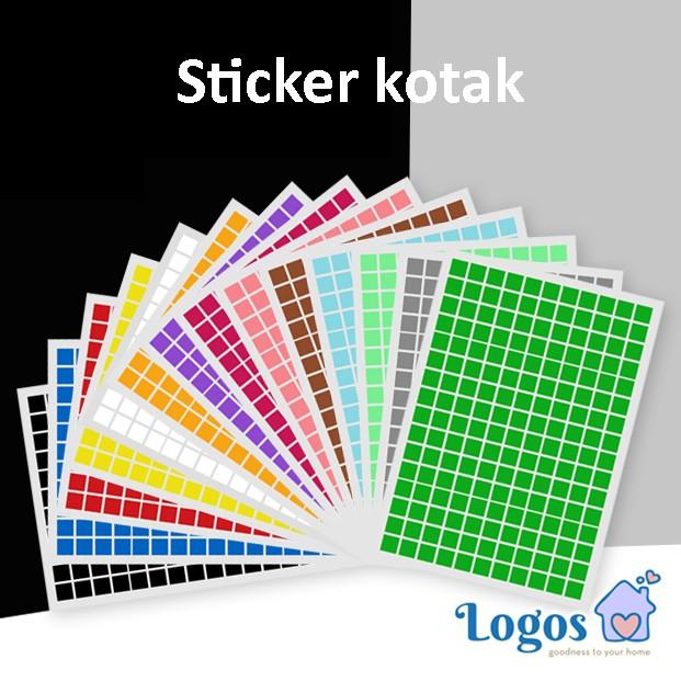 Jual Stiker kotak sticker label square warna warni marking label reward ...
