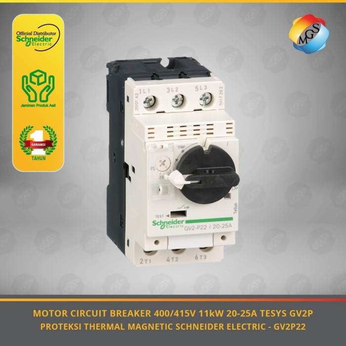 Promo SCHNEIDER GV2 MOTOR CIRCUIT BREAKER THERMAL MAGNETIC 20-25A ...