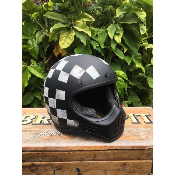Jual helm fullface custom M30 handpainting checkerboard - Jakarta ...