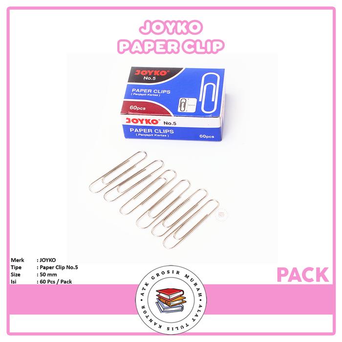 Jual GROSIR!!! Joyko Paper Clip No. 5 Jumbo Size - Kota Tangerang - Atk ...
