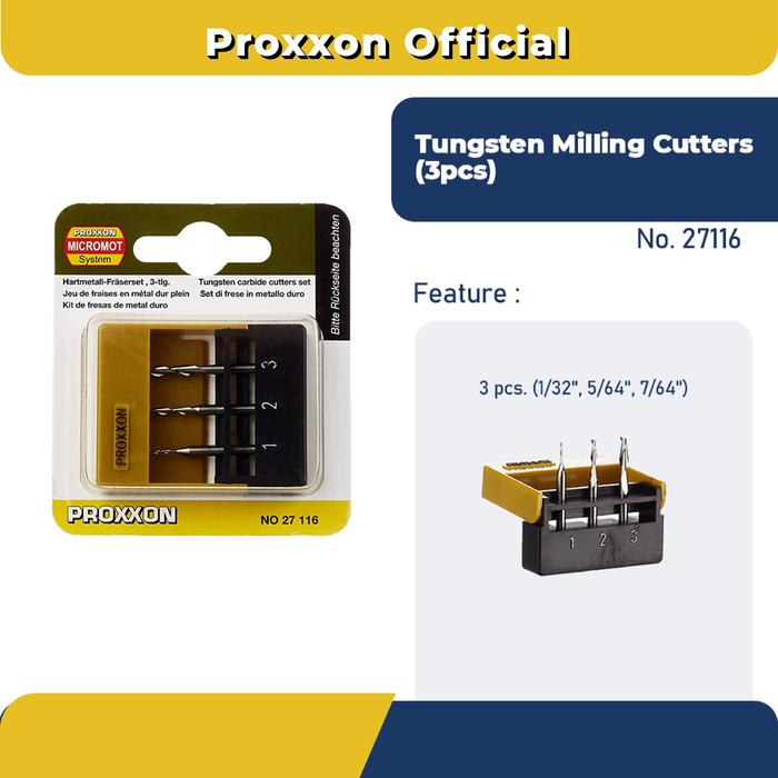 Jual PROXXON 27116 CUTTER MILLING SET TUNGSTEN MILLING CUTTERS (3-PC ...