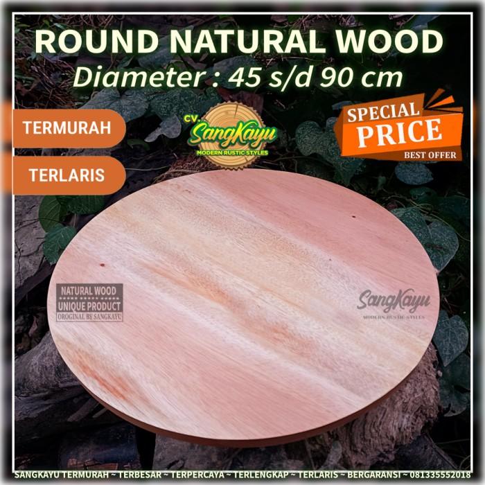 Jual Papan Kayu bulat diameter 75 cm daun meja bulat kayu round wood ...