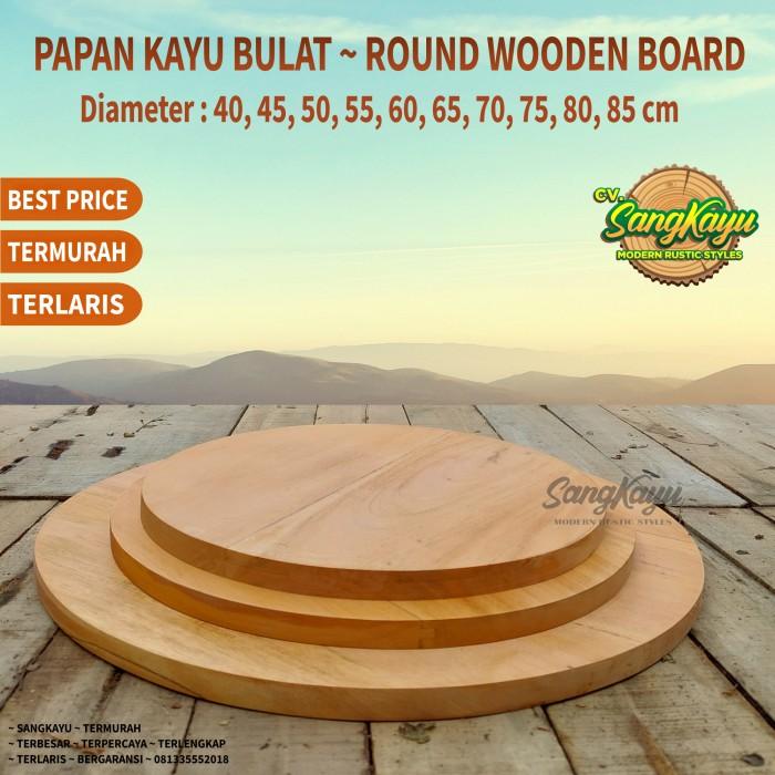 Jual Papan Kayu bulat diameter 70 cm daun meja bulat kayu round wood ...