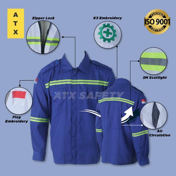 Jual Wearpack Safety Baju Kerja Lapangan Jaket Werpak Sleting Kombinasi ...