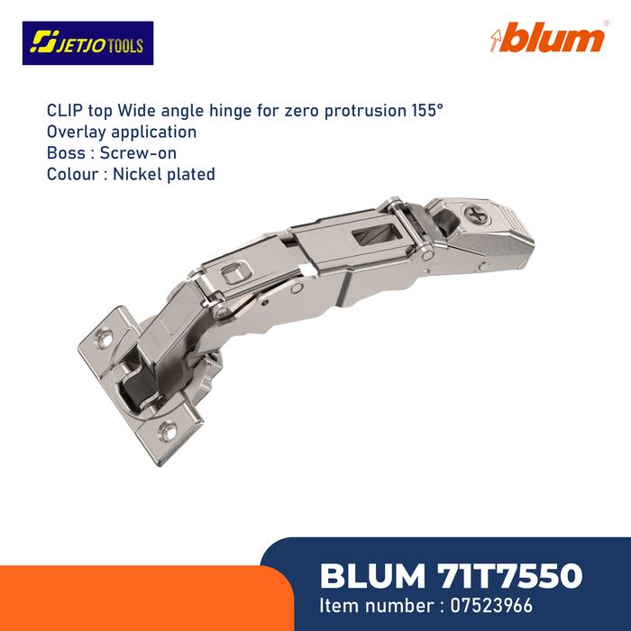Jual BLUM ENGSEL SENDOK 71T7550 CLIPTOP WIDE ANGLE HINGE 155 OVERLAY ...