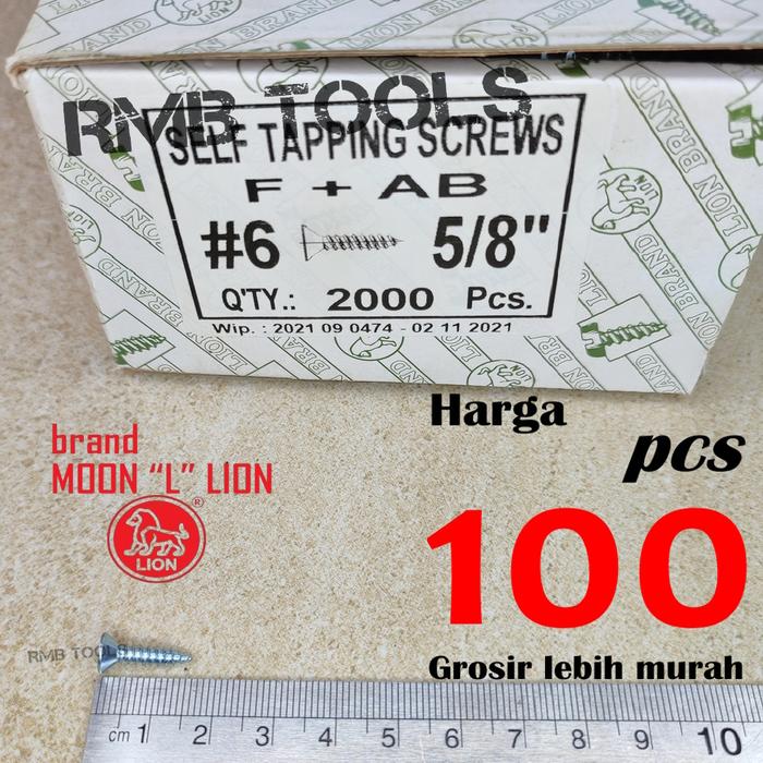 Jual Sekrup Tapping Screw FH 6 x 5/8 Panjang 1.6cm Kayu Tembok Aluminium - Kota Tangerang ...