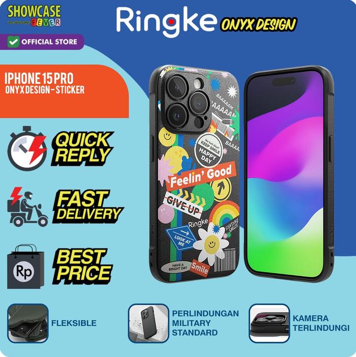 Promo Ringke iPhone 15 Pro Onyx Design Sticker Softcase Tipis Casing ...