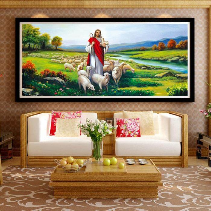 Jual Z New 5D DIY Lukisan Berlian Gambar Yesus Gembala Kristen Gambar ...