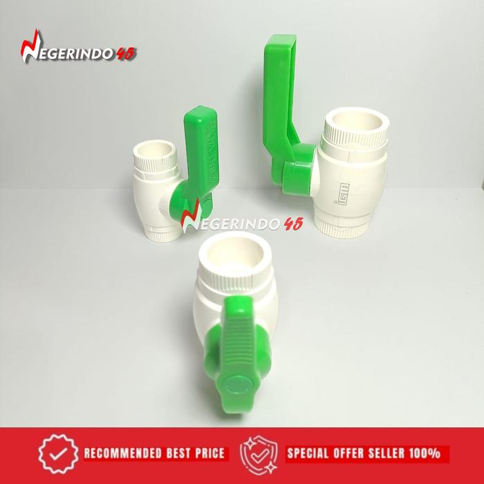 Jual STOP KRAN AIR TEBAL 1/2" 3/4" 1" BALL VALVE PVC GAGANG HIJAU ...