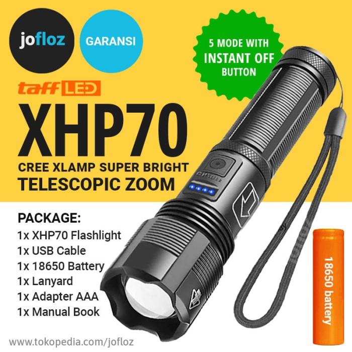 Jual Senter LED XHP70 ZOOM + Baterai 18650 USB Recharge - XHP 70 P7 ...