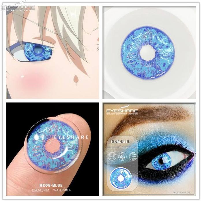 Jual READY! Softlens Cosplay Gojo Satoru warna biru cerah 14.5mm normal ...