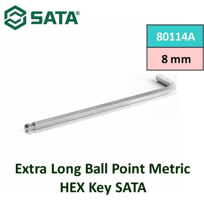 Jual Kunci L 8 mm 80114A Metrik Extra Long Ball Point Hex Key Sata ...