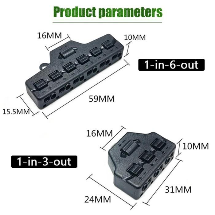 Jual Splitter Konektor Terminal Kabel Lampu Led 2 In 4/6 Out - L1 ...