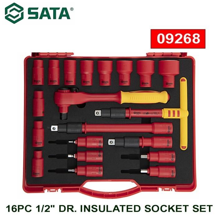 Jual Kunci Sok Listrik 16 Pcs 09268 1/2" Dr Insulated Socket Set Sata Tools - Jakarta Barat ...