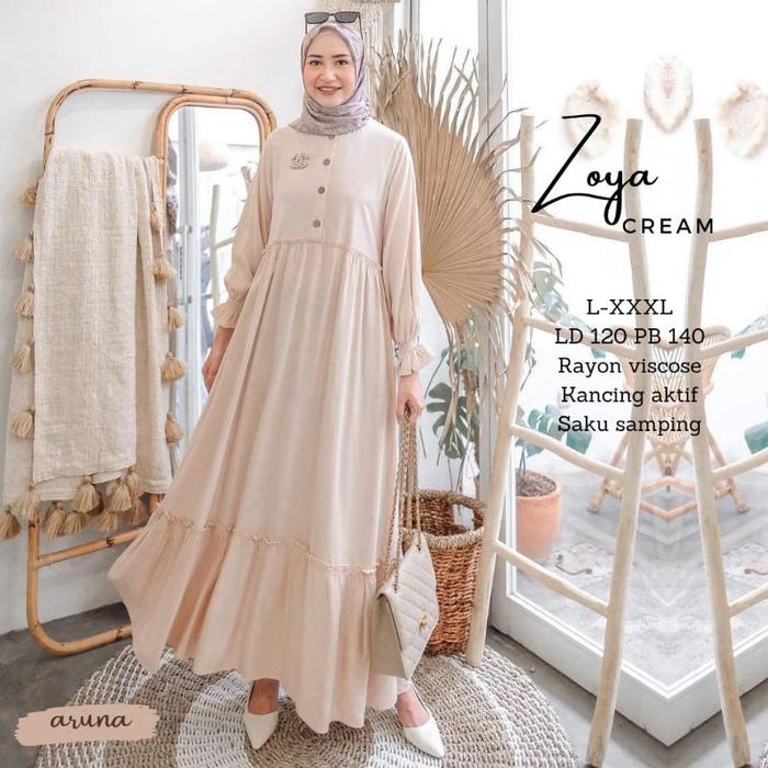 Jual Terbatas Aruna Zoya Gamis Maxi Dress Baju Wanita Jumbo Big Size ...