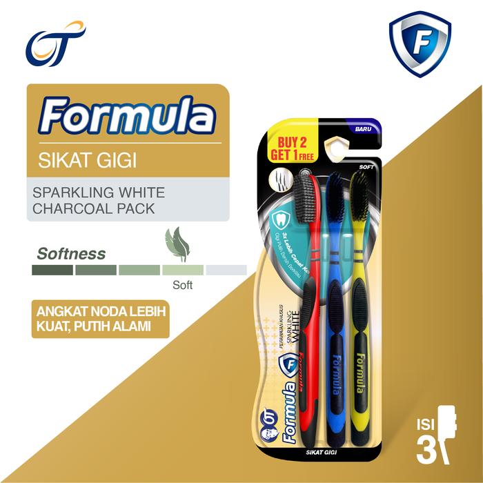 Promo Formula Sikat Gigi Sparkling White Charcoal Pack [3 Pcs] - Kota ...