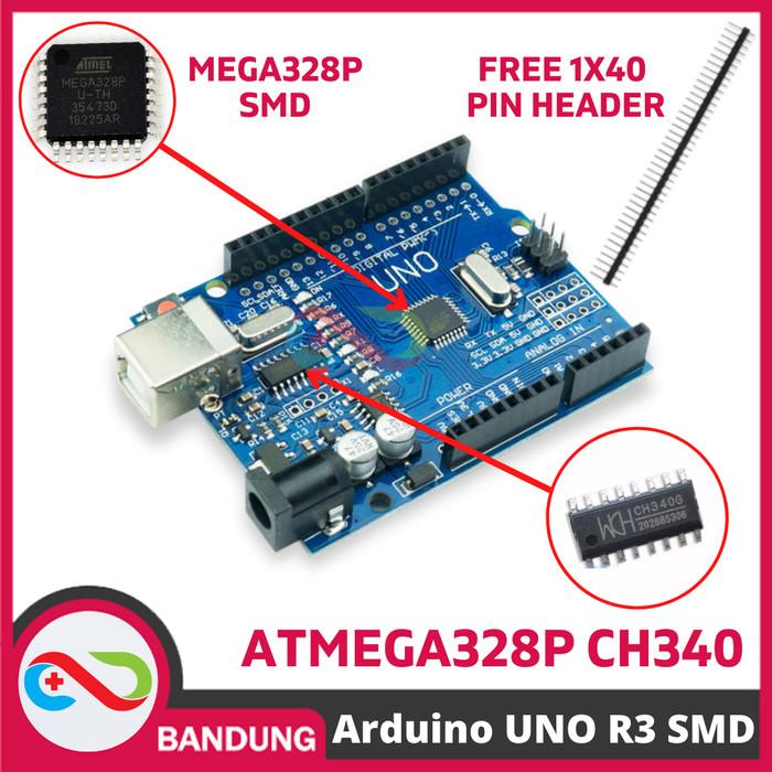 Jual ARDUINO UNO R3 ATMEGA328P SMD CH340 COMPATIBLE BOARD TANPA KABEL ...
