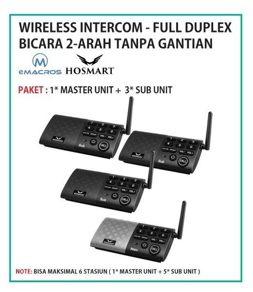 Jual Wireless Intercom Full Duplex Interkom eMACROS MC616MS - PAKET 4 ...