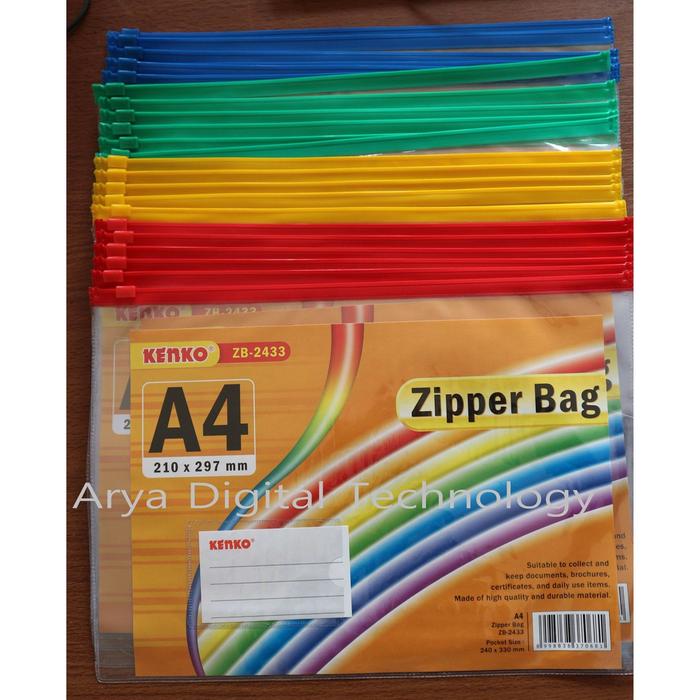Jual Zipper Bag A4 Kenko Kantong Kantung Map Dokumen Plastik PVC Transparan - Jakarta Selatan ...