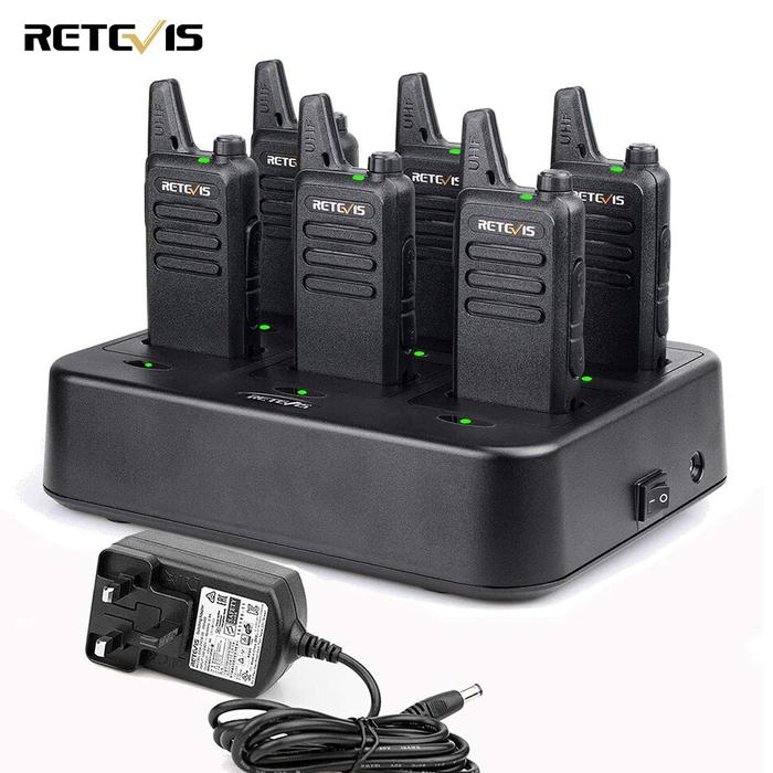 Jual Retevis RT622 Rechargeable 2 Way Radio With 6 Way Charger, PMR446 ...