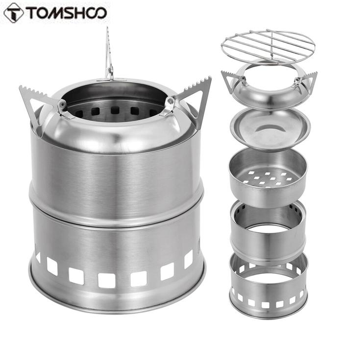 Jual TOMSHOO Portable Stainless Steel Lightweight Wood Stove Alcohol ...