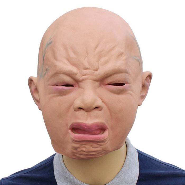 Jual Poor sad boy crying latex mask masquerade Halloween full face mask ...
