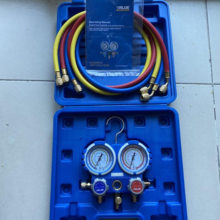 Jual Manifold AC Alat Ukur Freon R134, R22, R407, R404 Value - Kota ...