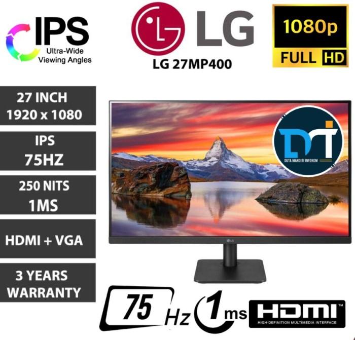Jual Lg 27Mp400 B 27" Inch - Fhd Ips 75Hz Slim Bezel Freesync Hdmi ...